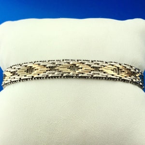 Designer Milor Italy 925 Sterling Silver Gold Two Toned Diamond Cut ...