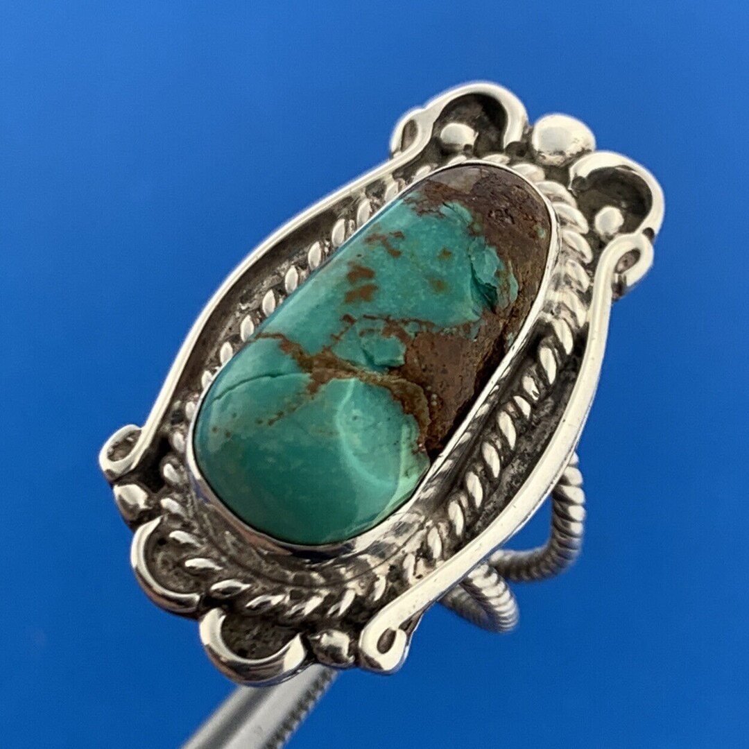 Vintage Unmarked Native American Chunky Turquoise Beaded Scroll ...