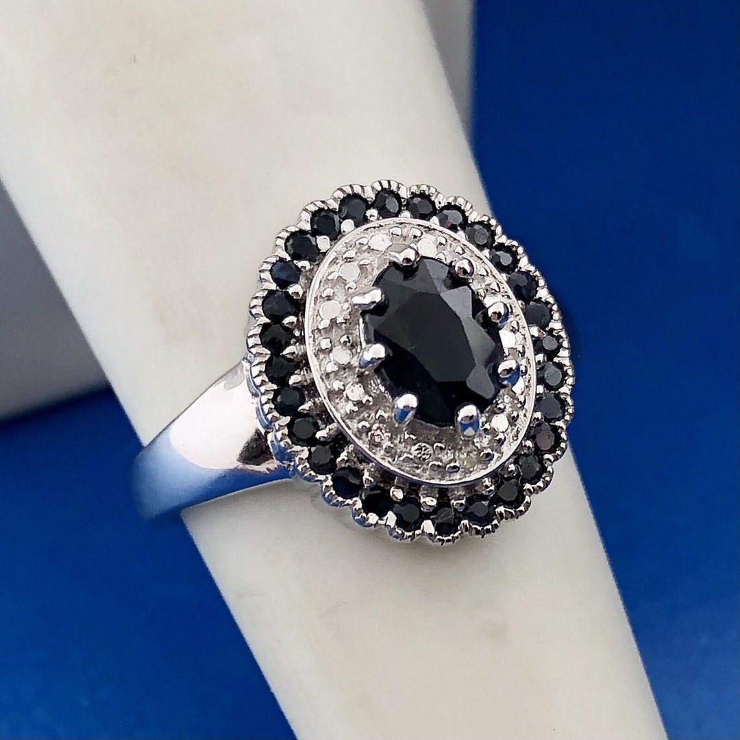 Desinger PAJ 925 Sterling Silver Oval Sapphire Halo September ...