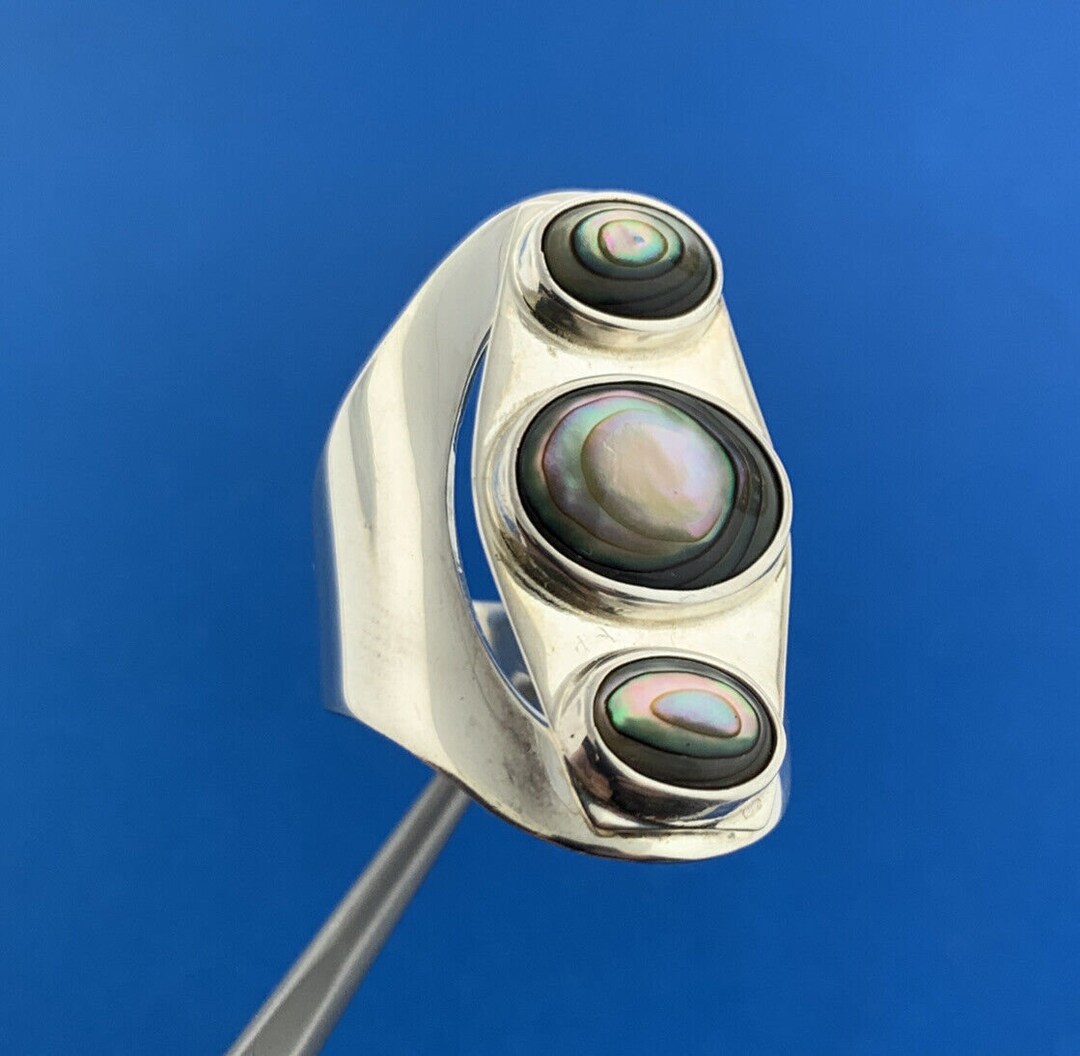 Modernist Dominique Dinouart DDD 925 Sterling Silver Abalone Adjustable ...