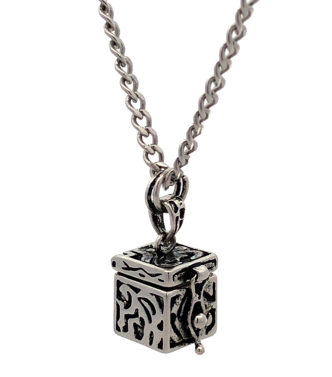 Alexa's Angels Silver Tone Open Scroll Prayer Pill Box Pendant Necklace ...