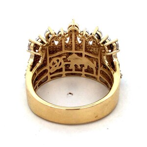 Designer Dadwani 10K Yellow Gold Diamond Pave Crown Statement Ring - Etsy