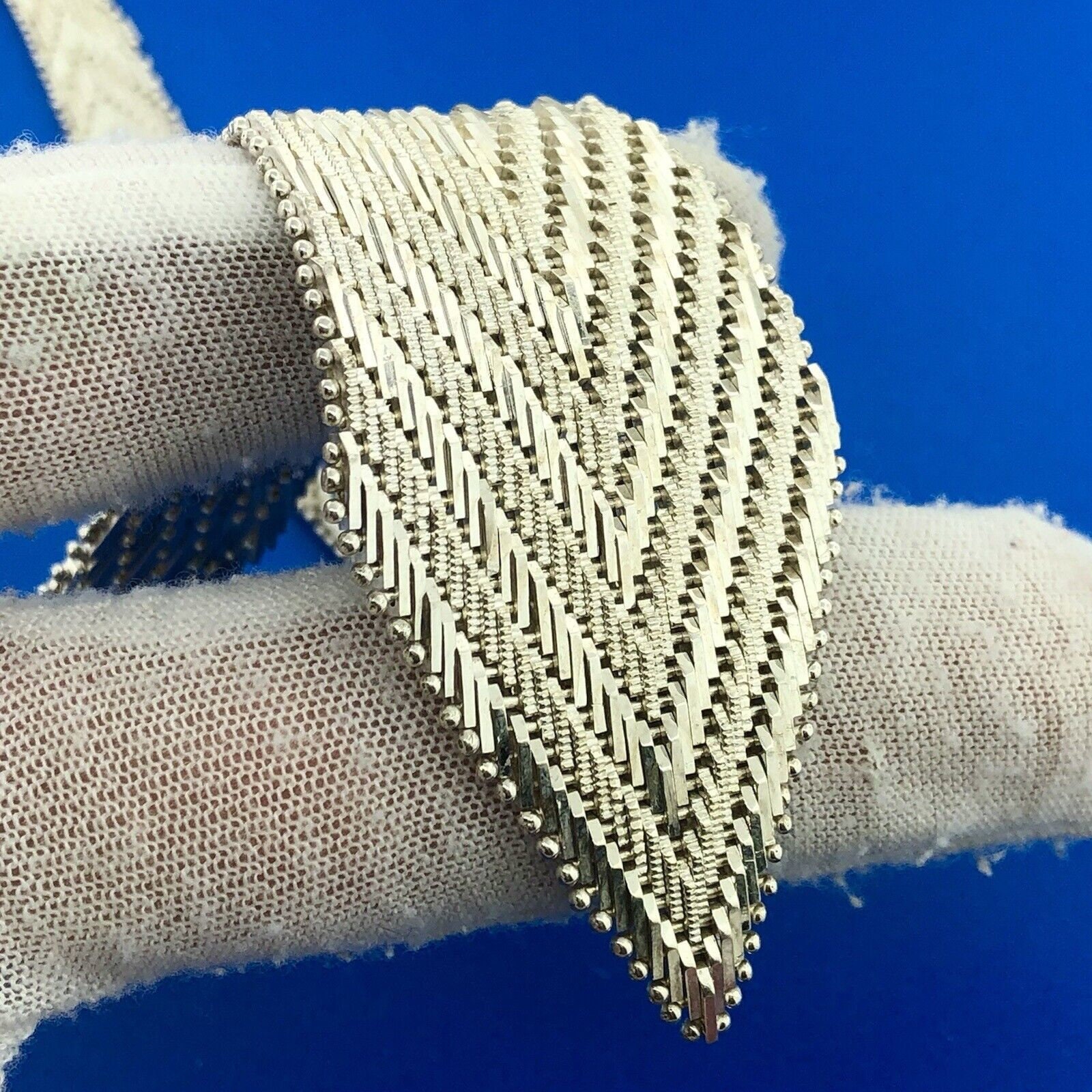 Mid Century Avanti Mexico Sterling Silver Riccio Weave Necktie Collar ...