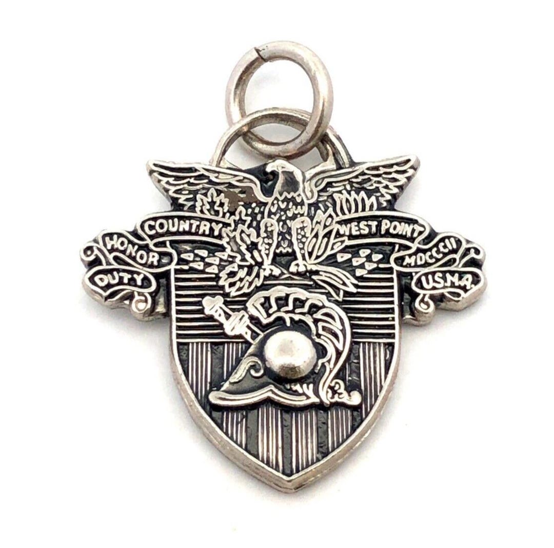 CM 925 Sterling Silver Duty Honor Country West Point USMA Shield Charm ...