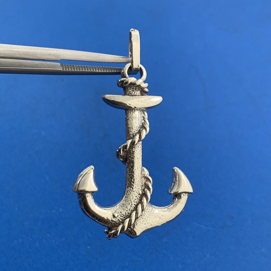 Vintage 925 Sterling Silver Ship's Anchor Statement Unisex Pendant - Etsy