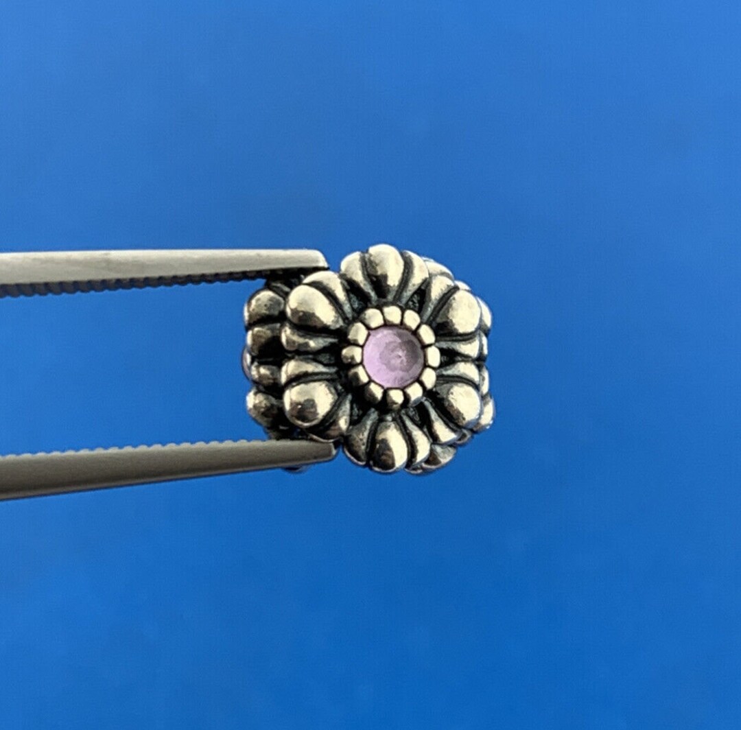 Authentic PANDORA 925 Sterling Silver Amethyst Birthday Blooms 790580AM ...