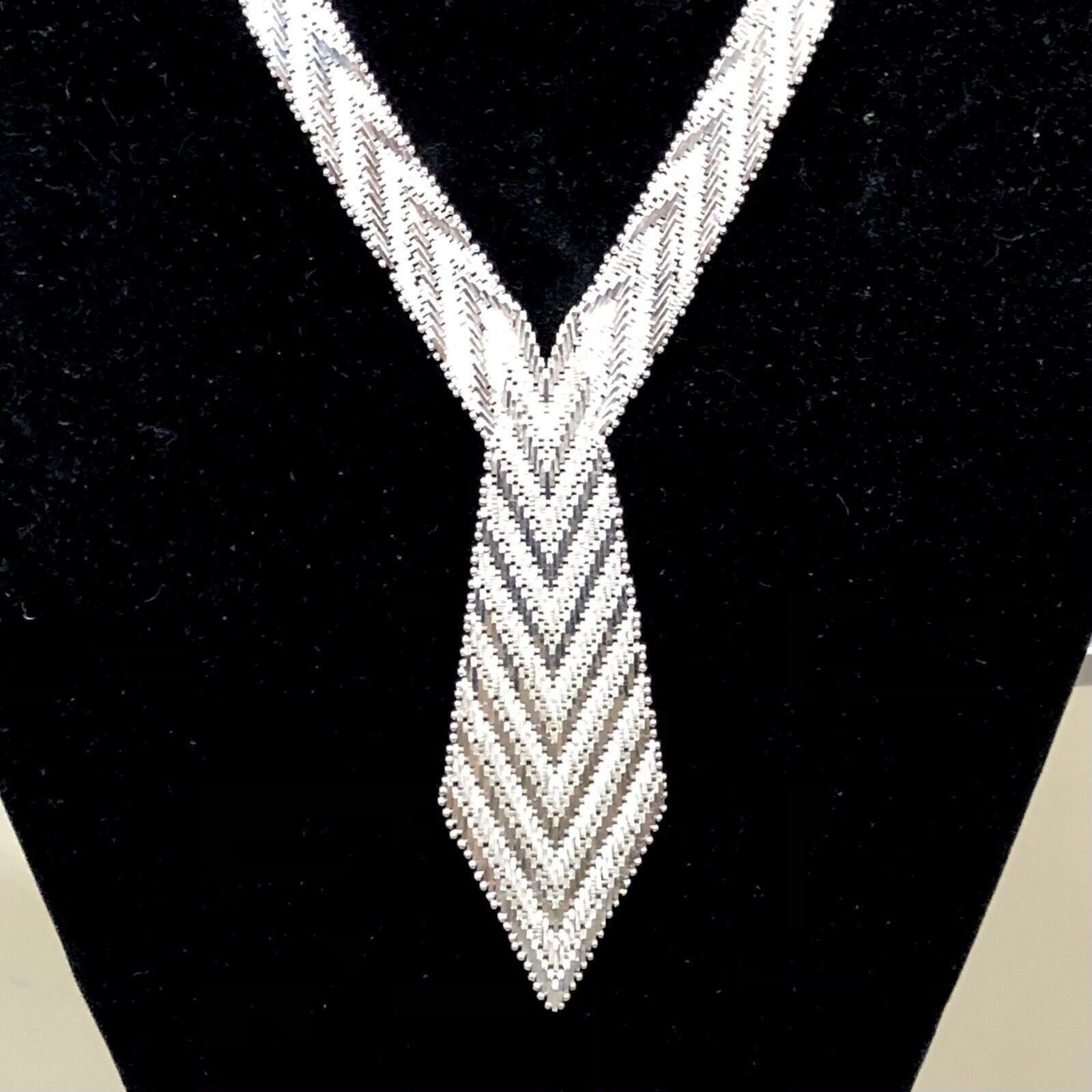 Mid Century Avanti Mexico Sterling Silver Riccio Weave Necktie Collar ...