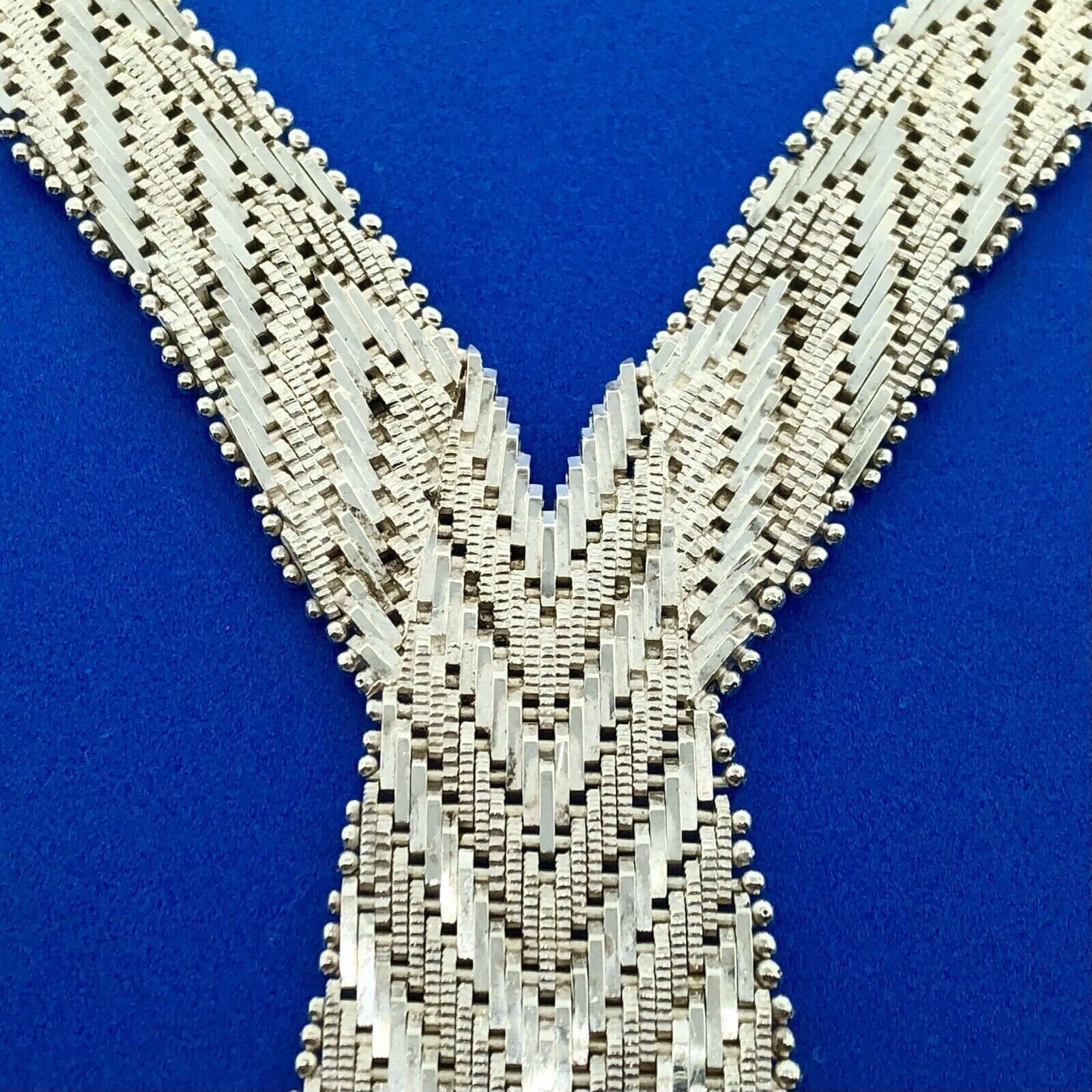 Mid Century Avanti Mexico Sterling Silver Riccio Weave Necktie Collar ...