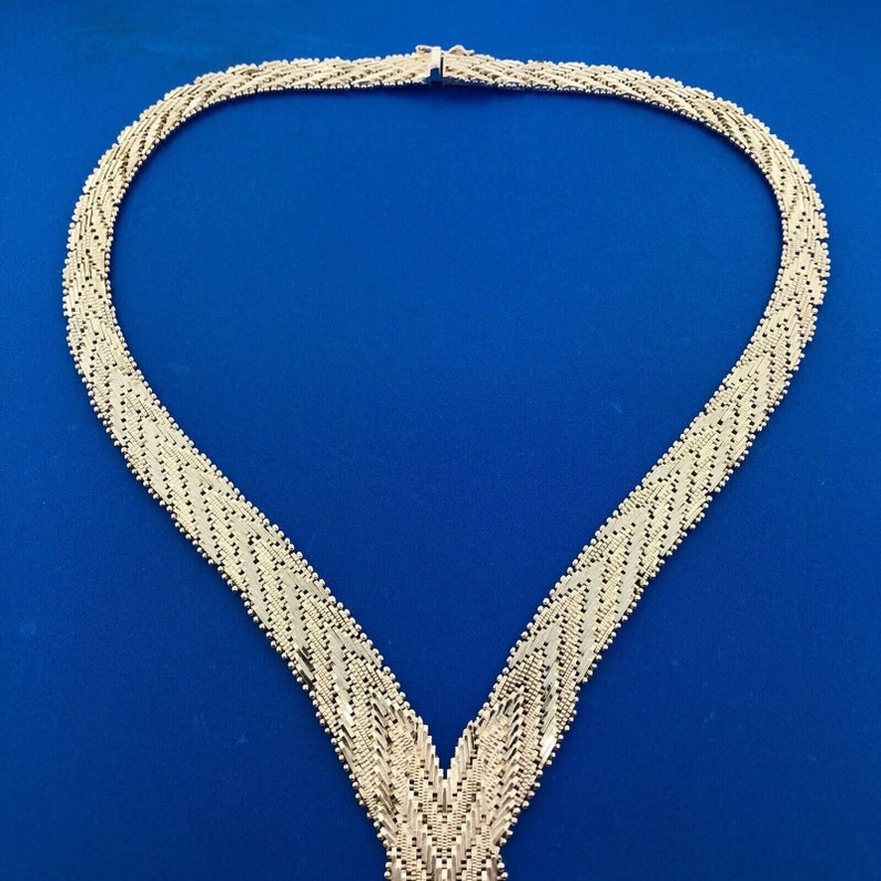 Mid Century Avanti Mexico Sterling Silver Riccio Weave Necktie Collar ...