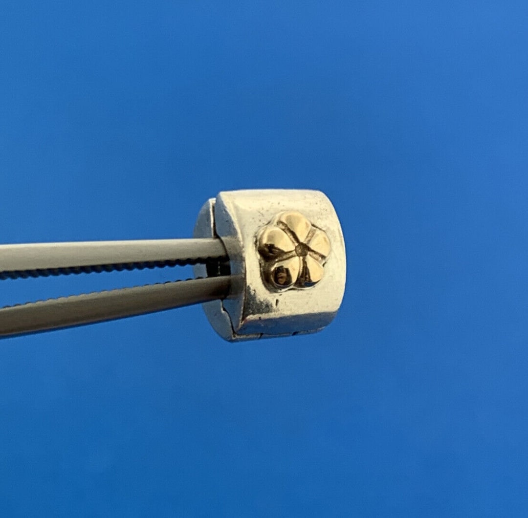 Authentic PANDORA 925 Sterling Silver 14K Gold Flower Clip 790140 ...