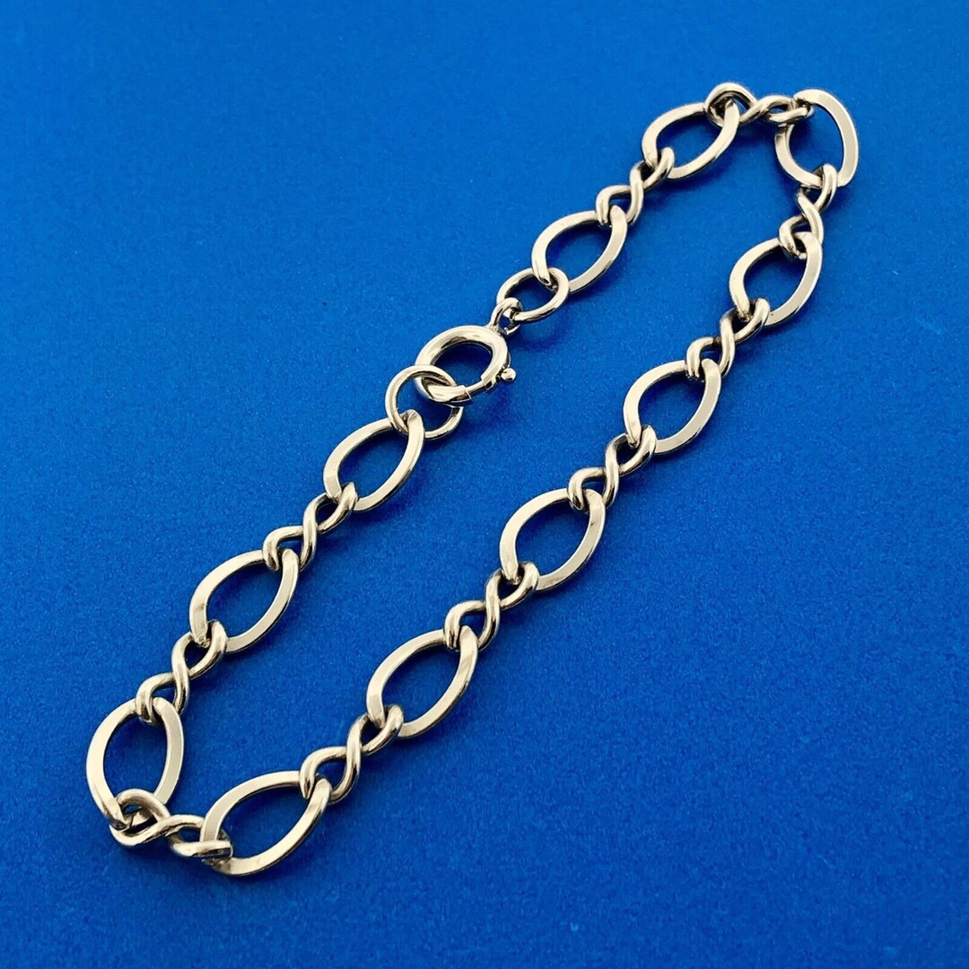 Designer 925 Sterling Silver Oval Figure Eight Chain Link Bracelet - Etsy