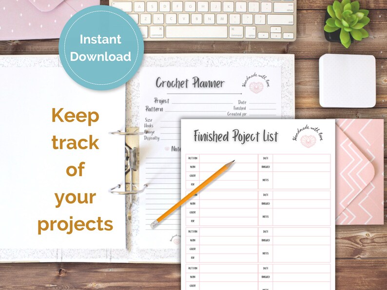 Crochet Planner: Digital and Printable Crochet Project Planner Journal ...