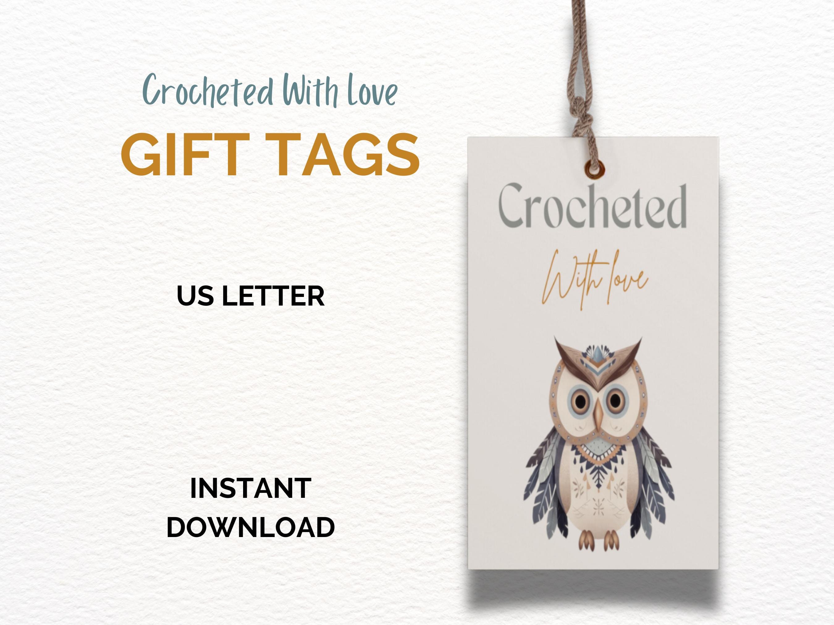 Crocheted With Love Gift Tags, Digital and Printable Crochet Tag ...