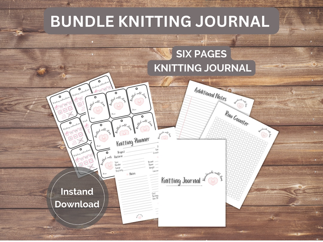 Knitting Planner and Pattern Tracker Set, Digital and Printable Project ...