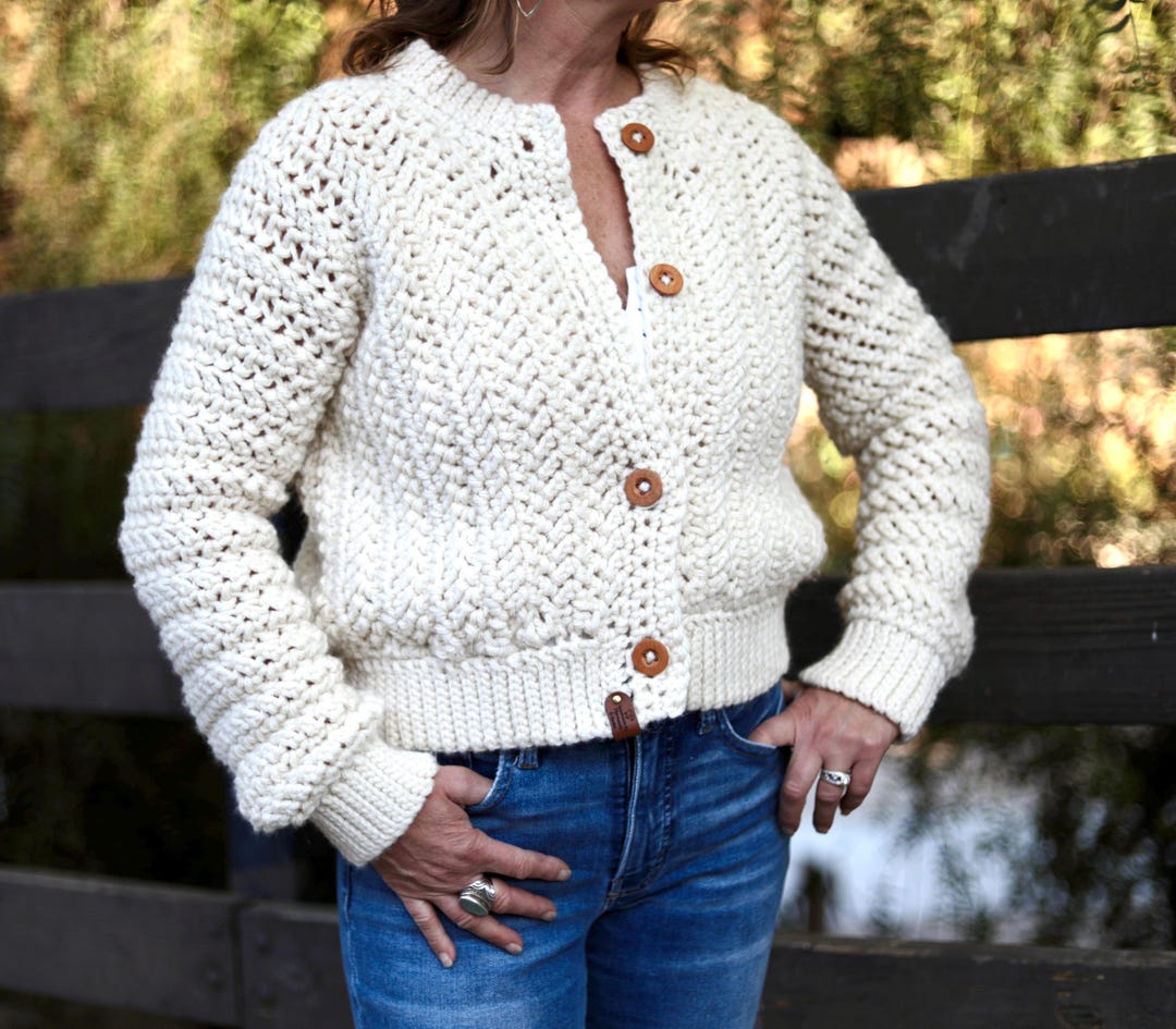 Easy Crochet Cardigan Pattern for Women + Video, Button up Crochet ...