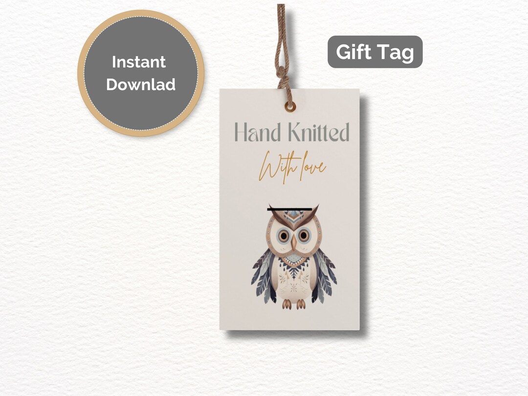 Knitted With Love Gift Tags, Digital and Printable Knitting Tag ...