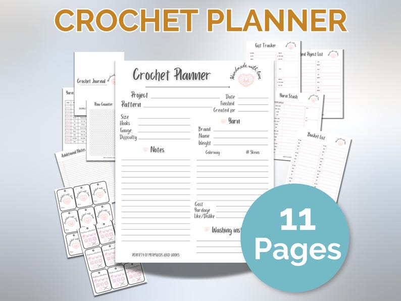 Crochet Planner: Digital and Printable Crochet Project Planner Journal ...