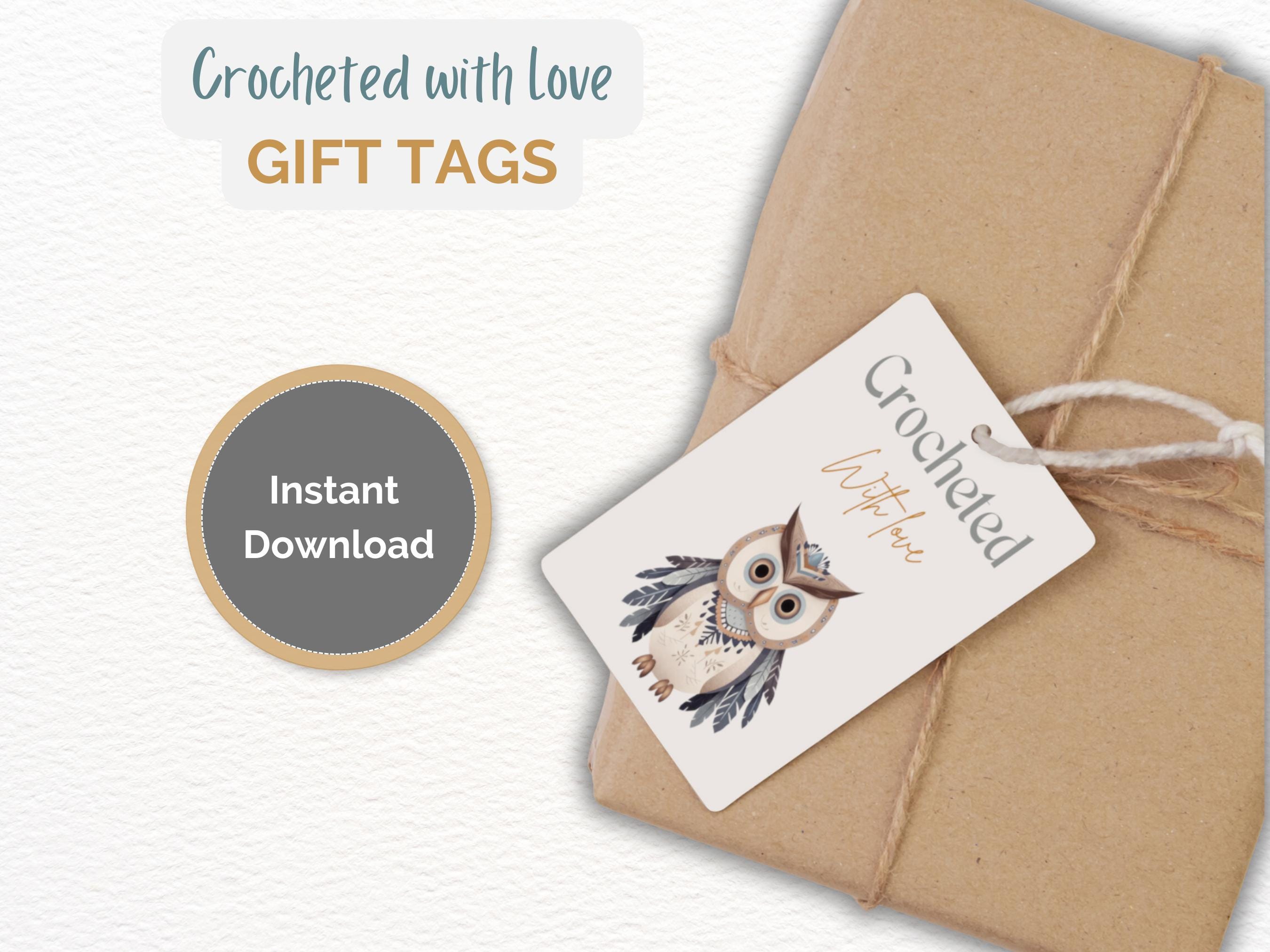 Crocheted With Love Gift Tags, Digital and Printable Crochet Tag ...