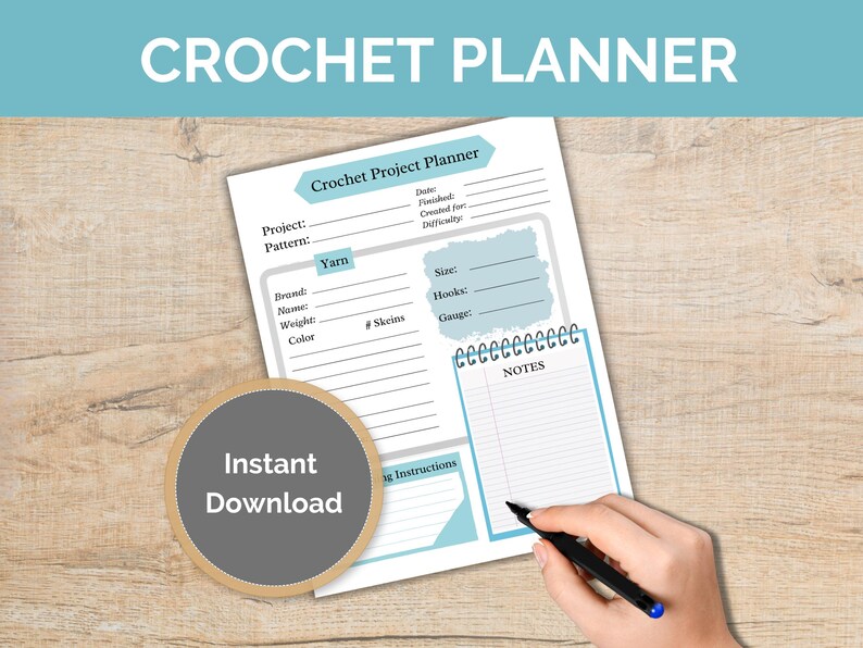 Crochet Project Planner: Digital and Printable Journal for Pattern ...