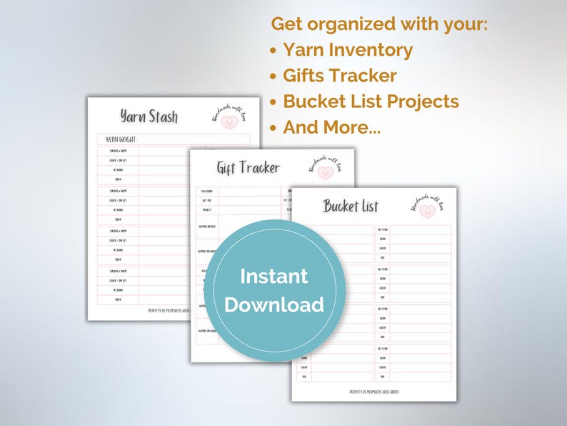 Crochet Planner: Digital and Printable Crochet Project Planner Journal ...
