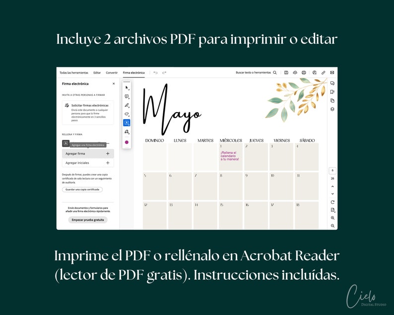 Calendario 2024 Aesthetic en Español Planificador Mensual PDF ...