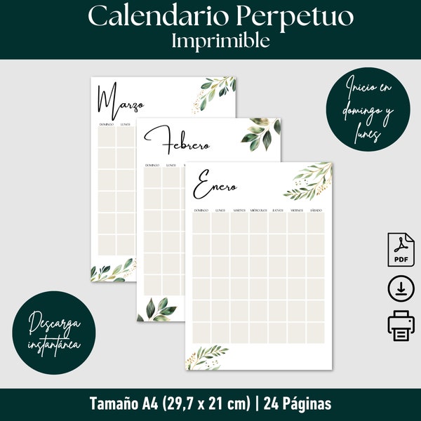 Calendario aesthetic - Etsy México