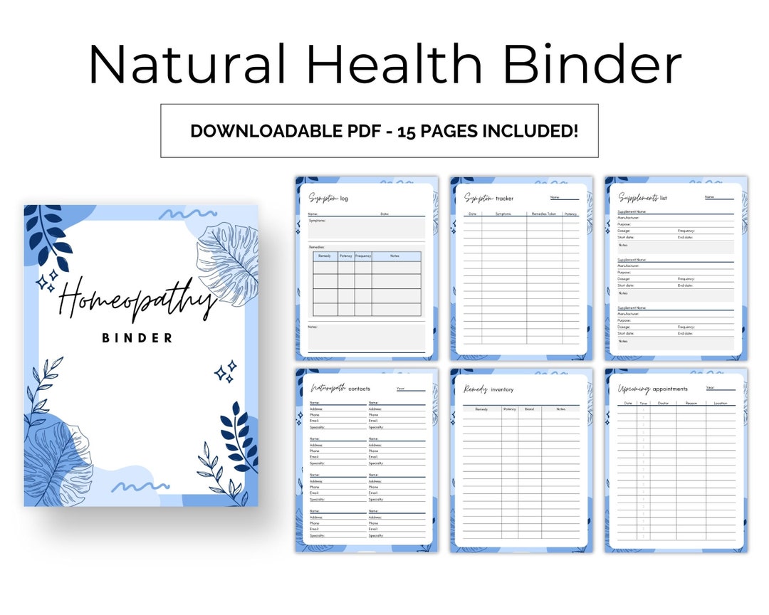 Homeopathy Medical Tracker, Journal, Notes PDF - Digital Download ...