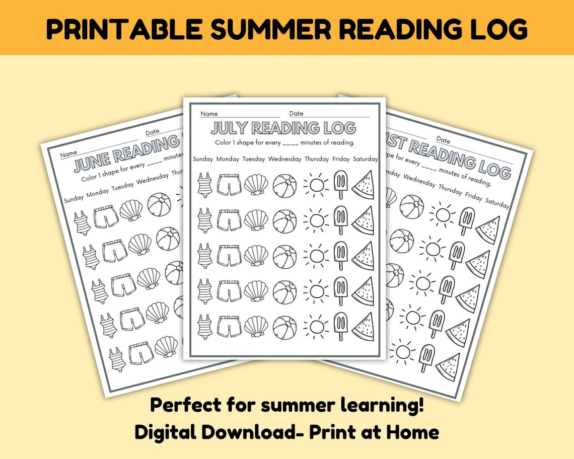 Summer Reading Log digital Download - Etsy