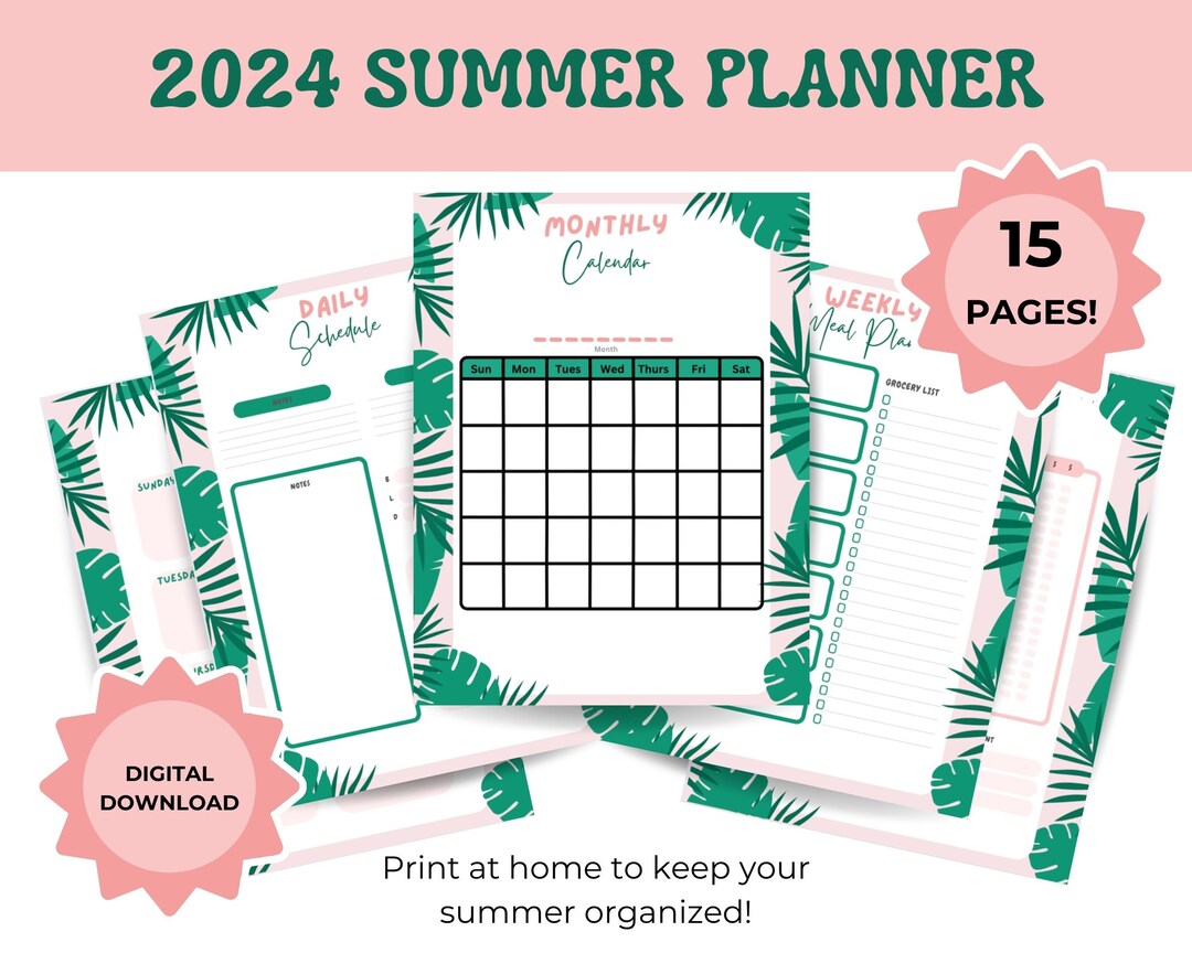 Summer Planner - Digital Download Printable PDF - Etsy