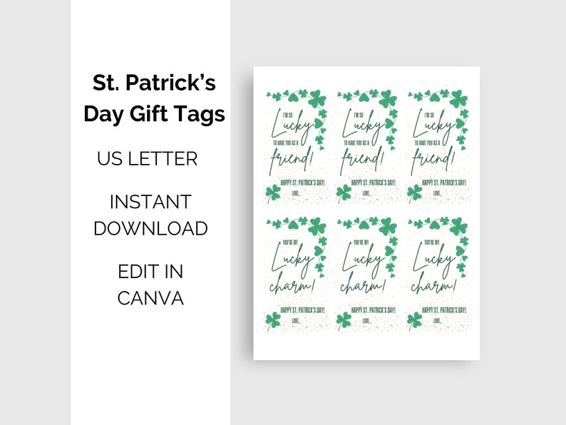 Printable St. Patrick's Day Tag - St. Patrick's Day Leprechaun Gift ...