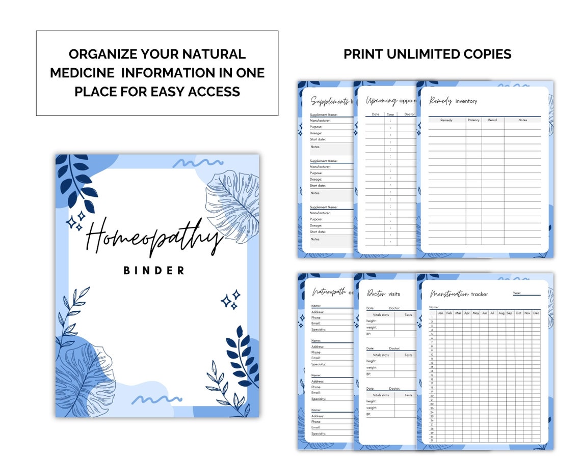Homeopathy Medical Tracker, Journal, Notes PDF - Digital Download ...