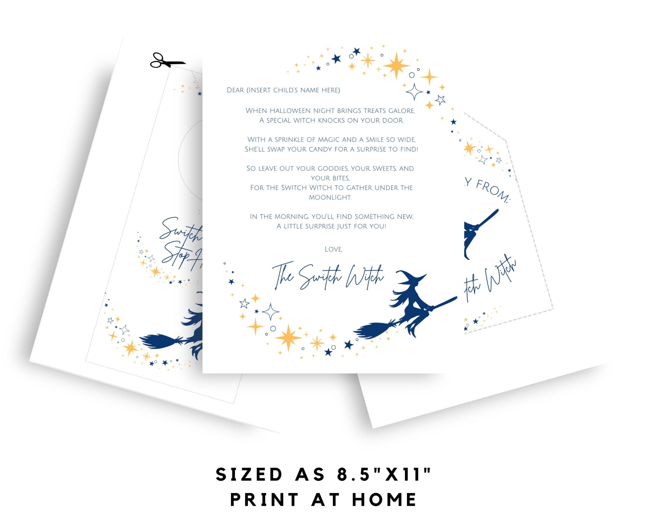 Switch Witch Letter Template / Switch Witch Printable / Halloween ...