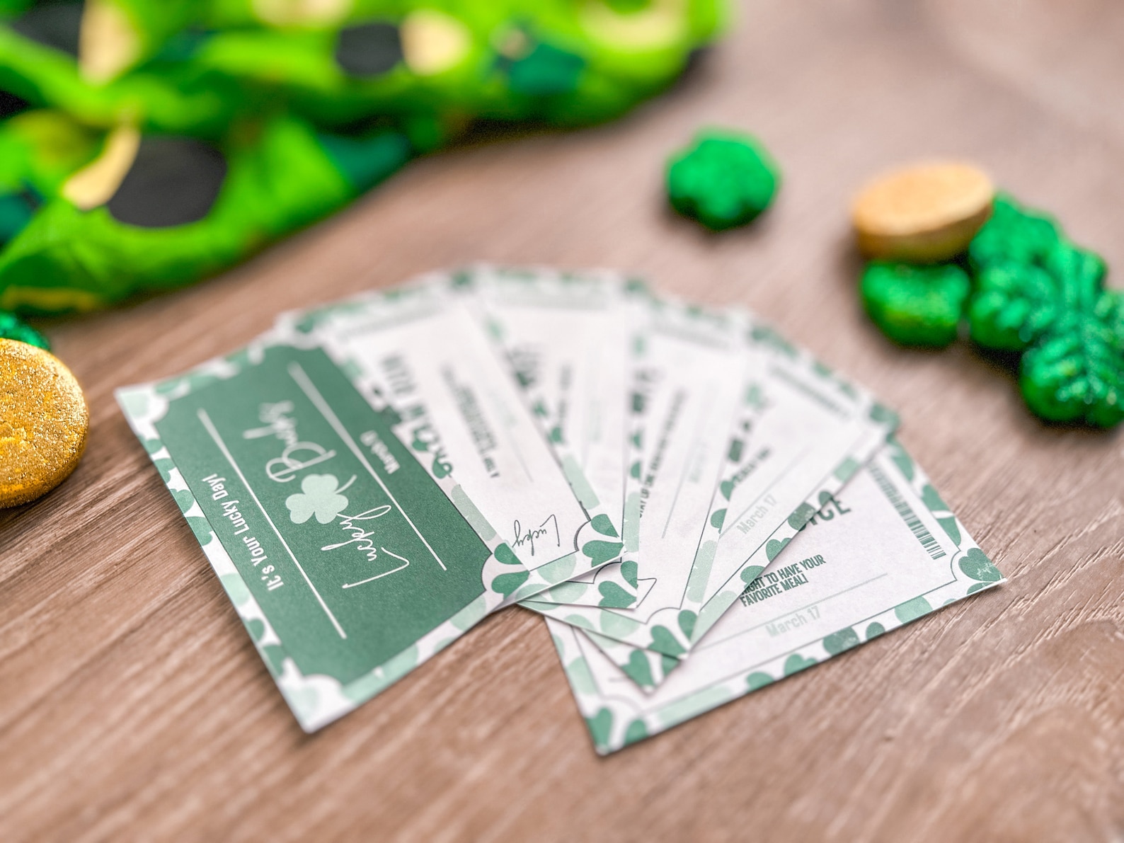Lucky Bucks Coupon Book - St. Patrick's Day Leprechaun Gift Editable ...