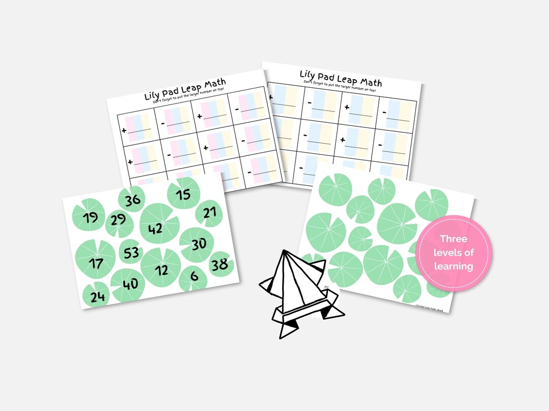Lily Pad Learning Math Game for Leap Day - Printable Math Game Leap Day ...