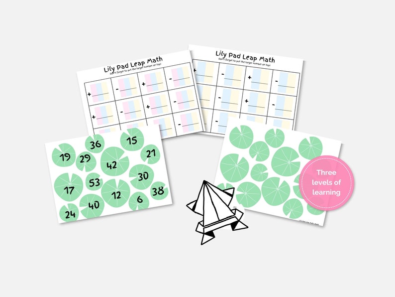 Lily Pad Learning Math Game for Leap Day - Printable Math Game Leap Day ...