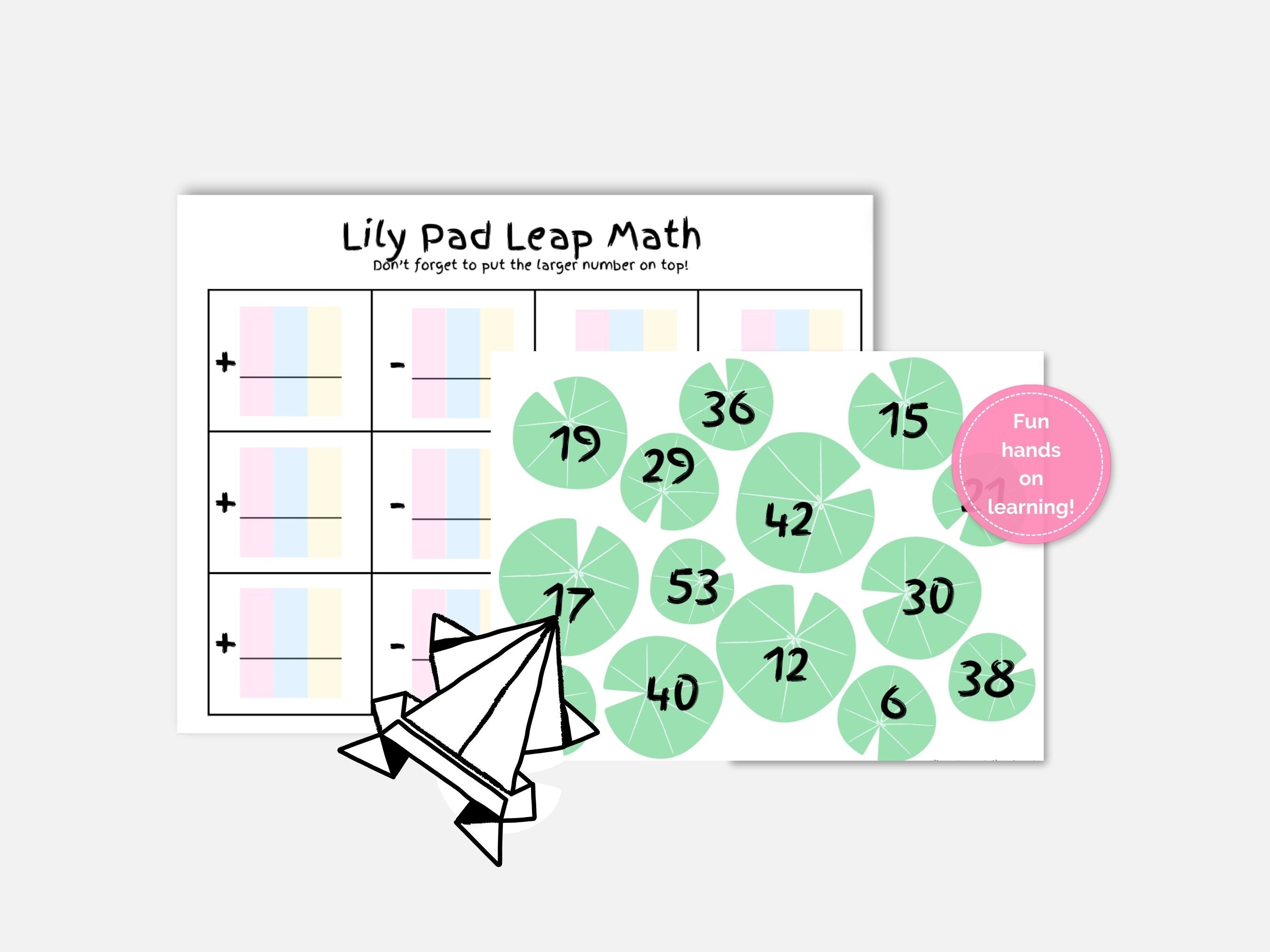 Lily Pad Learning Math Game for Leap Day - Printable Math Game Leap Day ...