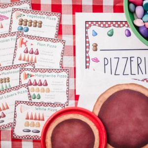 Loose Parts Pizzeria Recipe Cards Playset - for Use With Mandala Pieces ...
