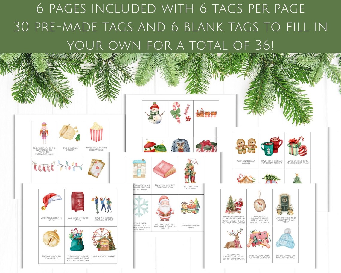 Printable Christmas Advent Activity / Instant Download Advent Calendar ...