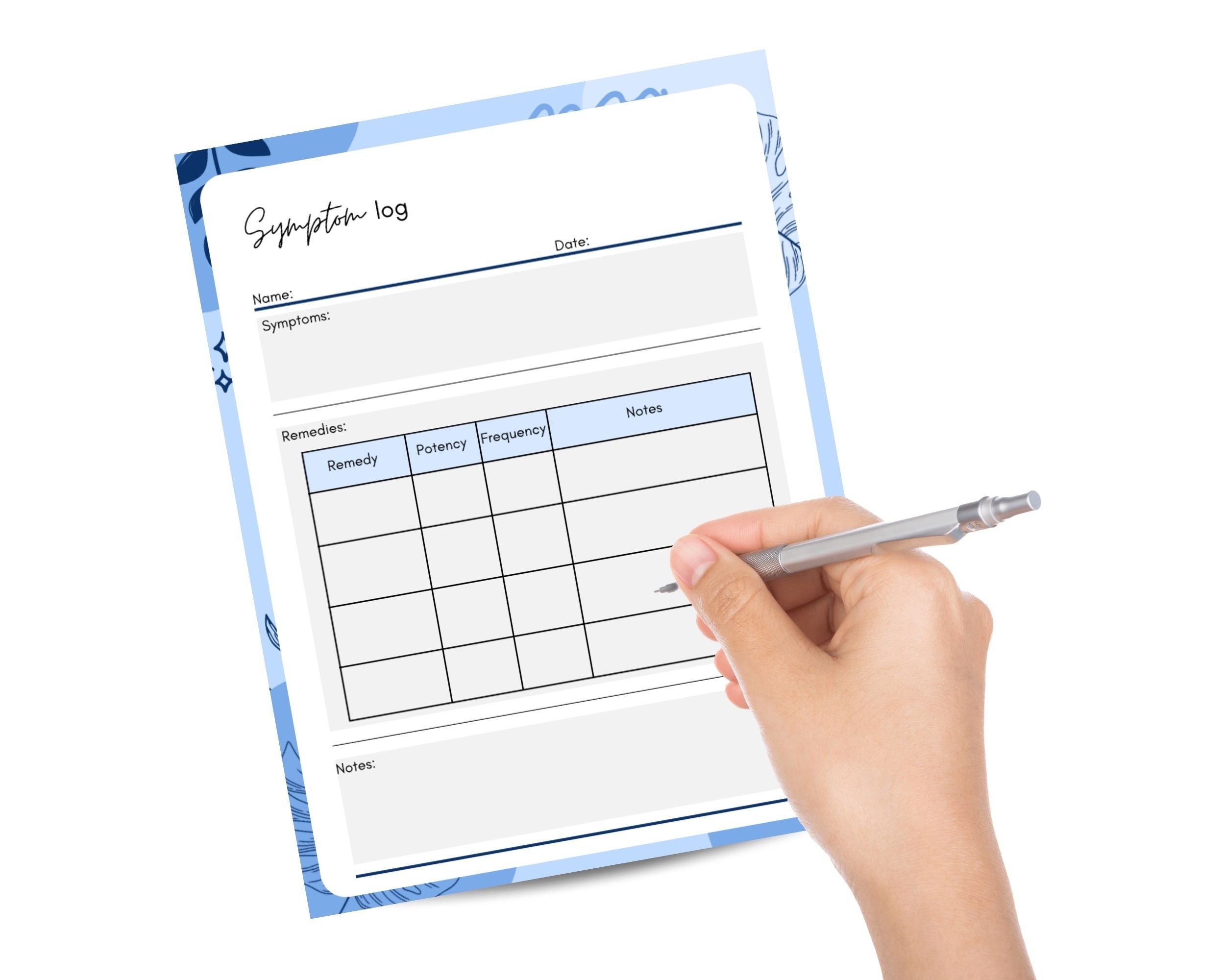 Homeopathy Medical Tracker, Journal, Notes PDF - Digital Download ...