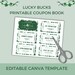 Lucky Bucks Coupon Book - St. Patrick's Day Leprechaun Gift Editable ...