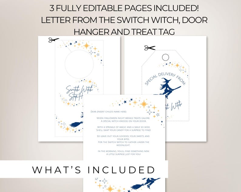 Switch Witch Letter Template / Switch Witch Printable / Halloween ...
