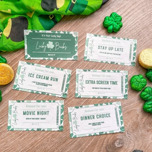 Lucky Bucks Coupon Book - St. Patrick's Day Leprechaun Gift Editable ...