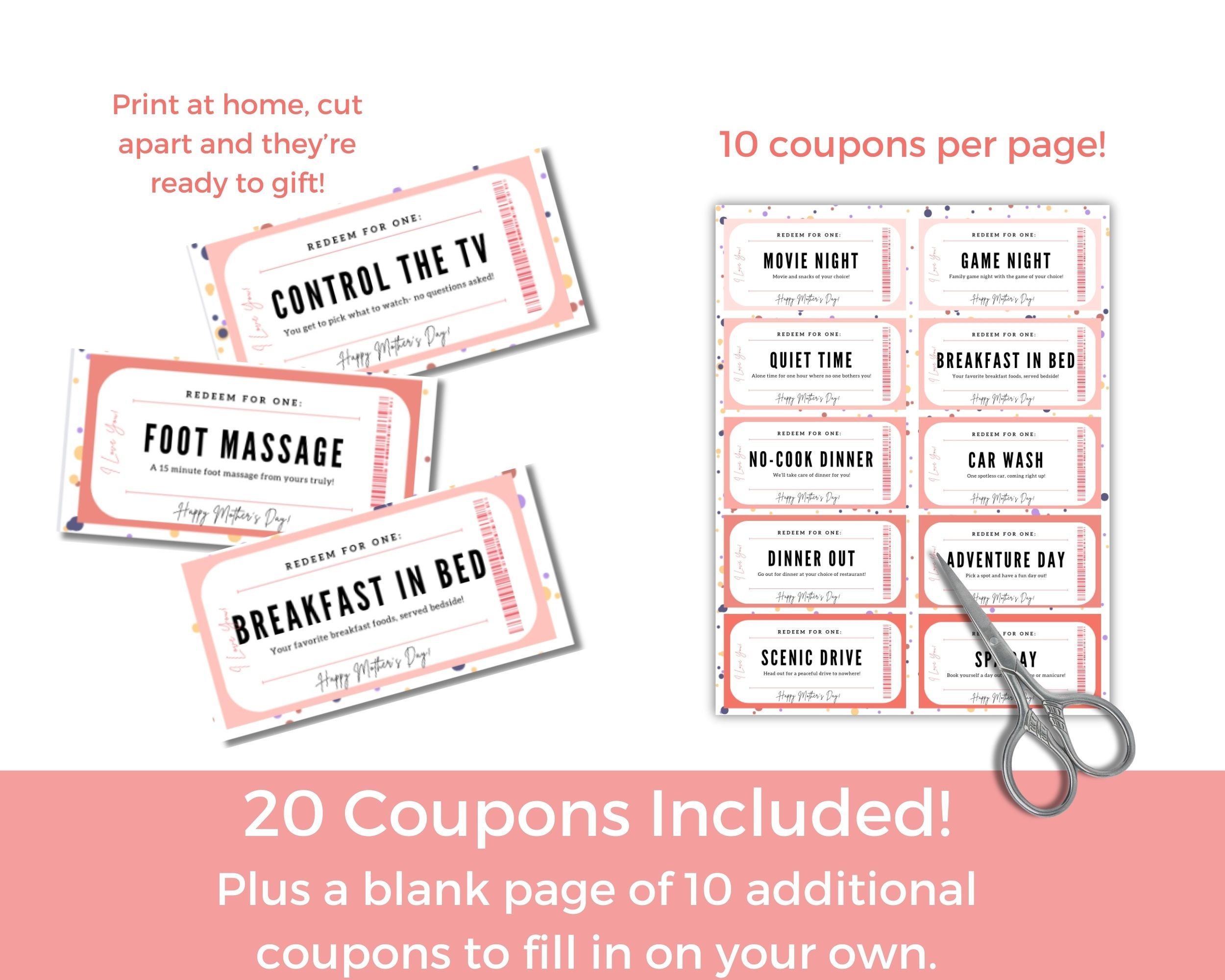 Mother's Day Coupon Book Printable - Instant Download and Editable ...