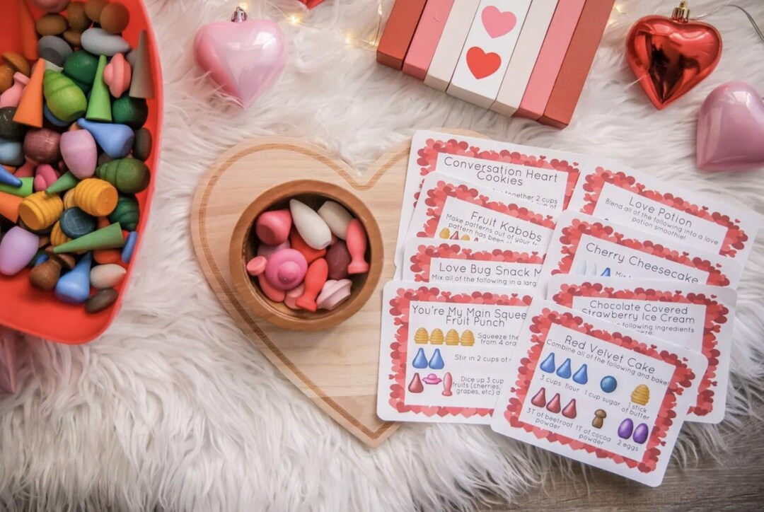 Valentine's Day Loose Parts Recipe Cards - for Use With Mandala Pieces ...