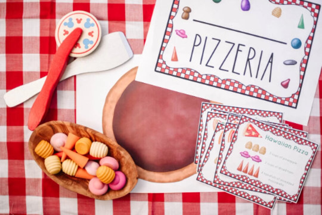 Loose Parts Pizzeria Recipe Cards Playset - for Use With Mandala Pieces ...