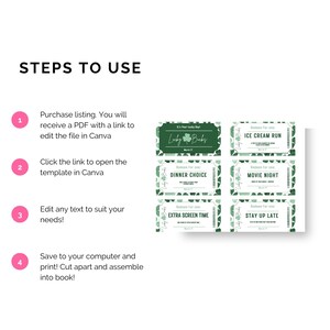 Lucky Bucks Coupon Book - St. Patrick's Day Leprechaun Gift Editable ...