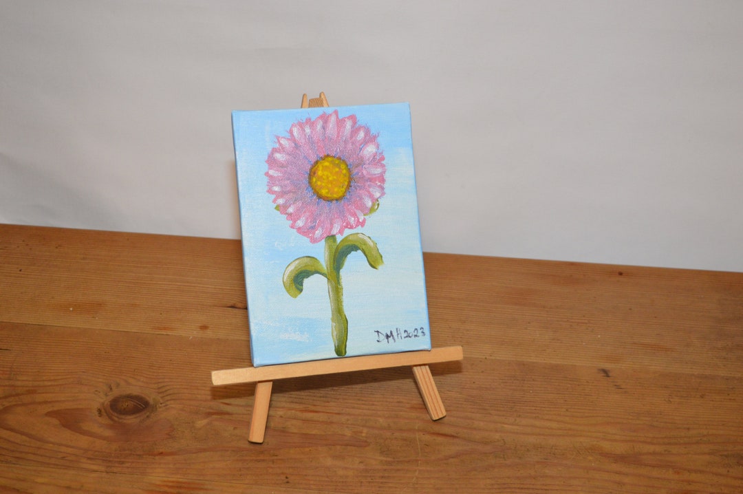 Mini Canvas Flower Painting on Canvas Art Home Decor Gift Floral ...