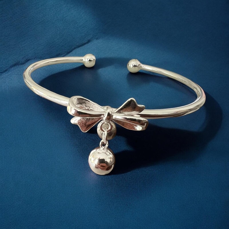 Silver Bow Cuff Bangle - Etsy UK