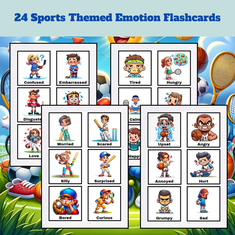 Sports Emotion Flashcards: Fun & Educational Tool for Therapists ...