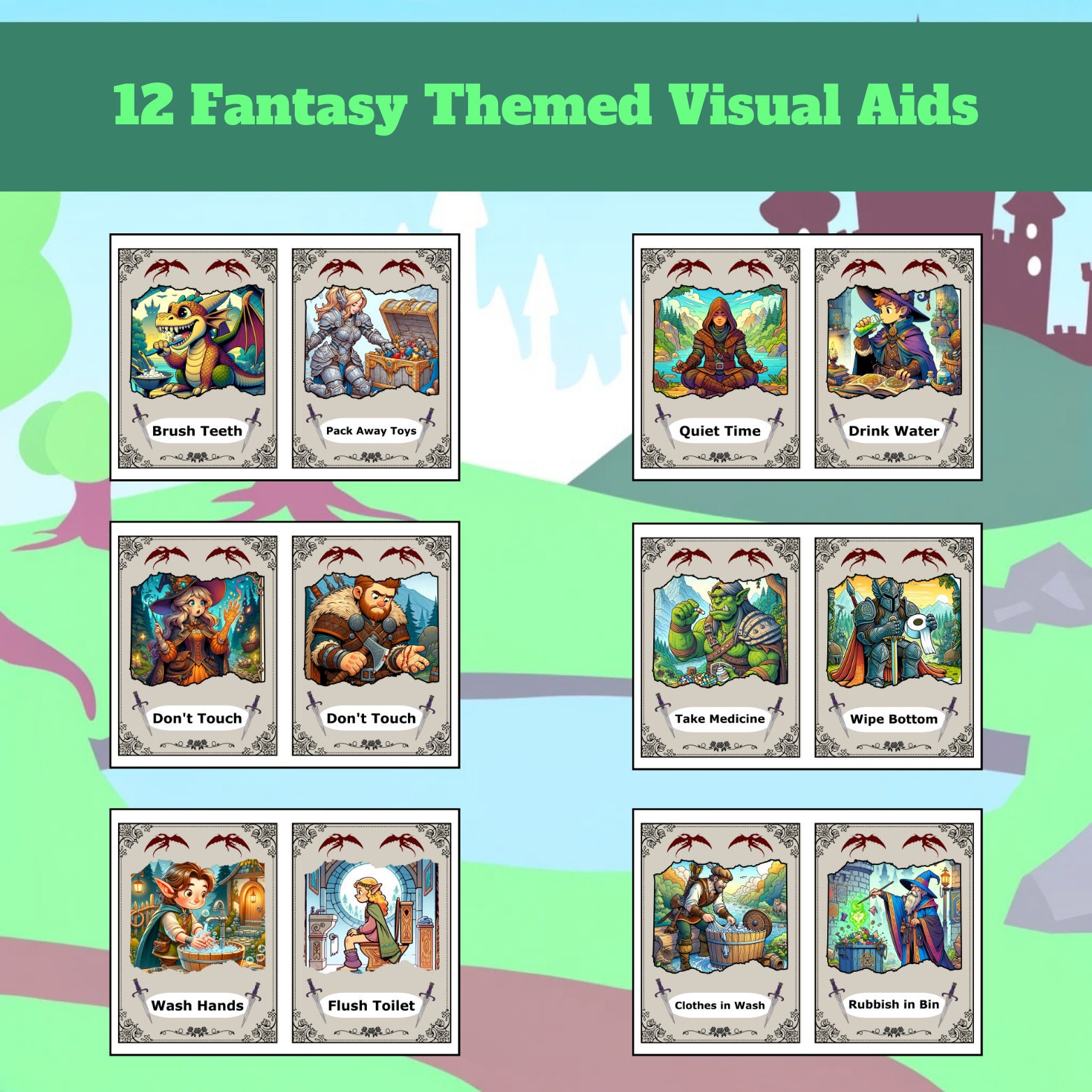 12 Fantasy Themed Visual Aids | Tool for Therapists & Parents ...